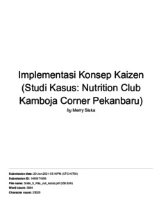 Implementasi Konsep Kaizen (Studi Kasus: Nutrition Club Kamboja Corner Pekanbaru) (Hasil Check ...